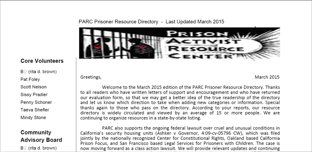 Prisoner Resource Guide – Prisoner Correspondence Project